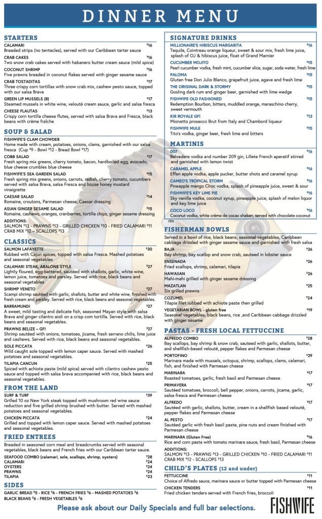 Fishwife Restaurant Menu - Moore Design Graphics